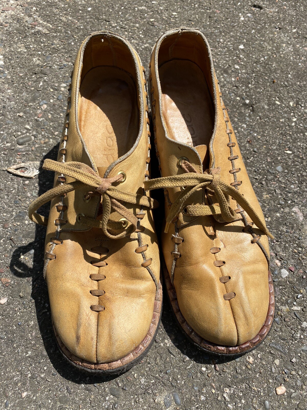 1970s Leather Whipstitch Zodiac Platform Shoes - Gem