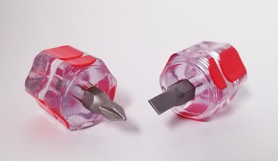 2 PIECE MINI STUBBY PROFESSIONAL SCREWDRIVER SET (1) PHILLIPS (1) FLAT ...