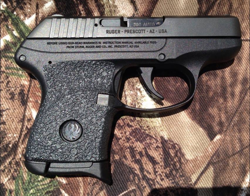 Tractiongrips Black Textured Rubber Grip for Ruger LCP Pistols / Pistol ...