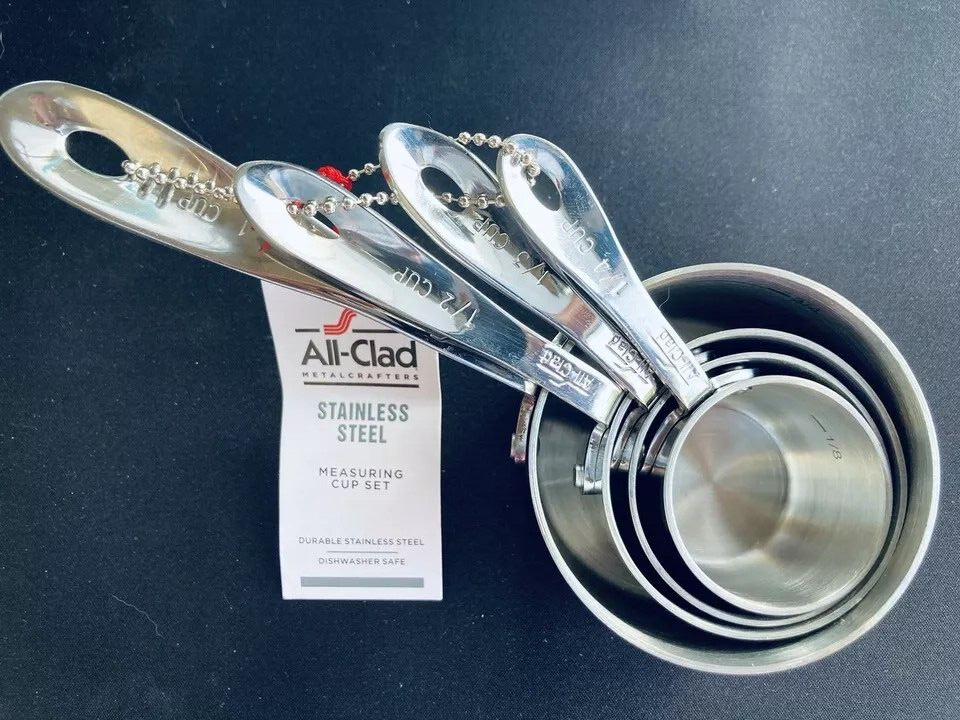 All-Clad 59917 Stainless Steel Cooking Baking Measuring Cups Set 5 ...