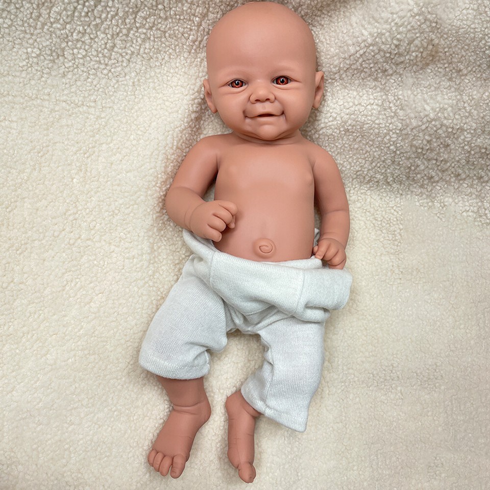 17" Soft Full Silicone Reborn Baby Tan Unpainted Cuddle Reborn Girl ...