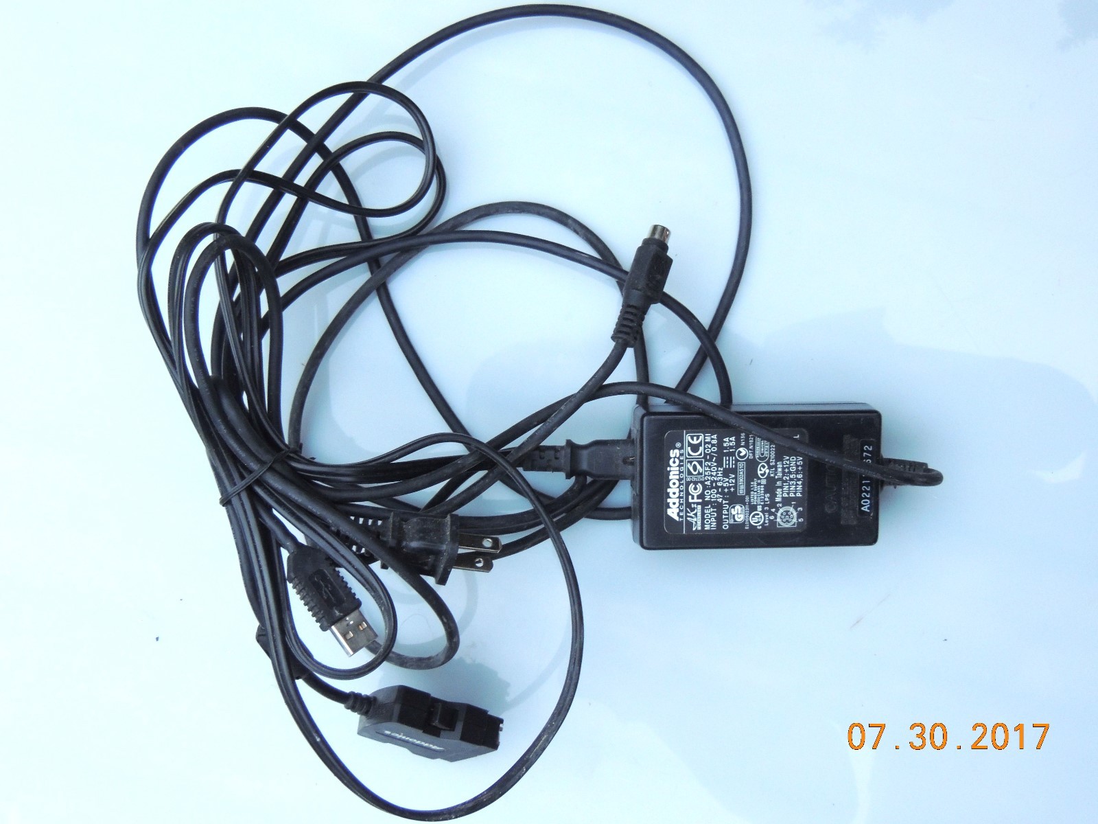 Addonics USB 2.0 to Atapi Cable QTS-308-ADD + A25F2-02 12V 1.5A 6-Pin ...