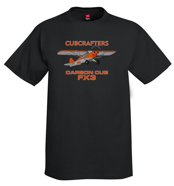 Cubcrafters Carbon Cub FX3 (Orange) Airplane T-Shirt - Personalized w ...