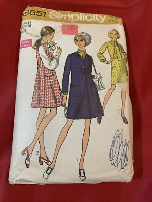 Vtg 1960s UC Simplicity 8651 Sew Pattern Coat Dress Sleeveless Jumper ...