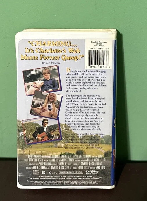 Disney’s Gordy The Talking Pig Movie Classic VHS Film 786936436938| eBay