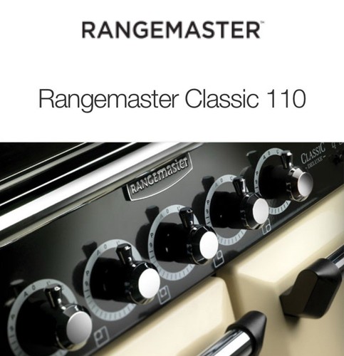 Rangemaster Classic Deluxe 110 gas Range Cooker - Cream with Chrome ...