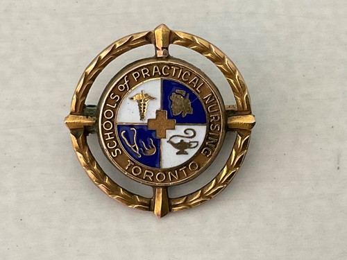 Vtg 10K Yellow Gold Schools of Practical Nursing Pin Toronto Canada 3. ...
