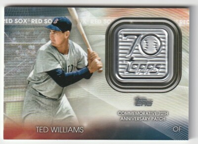 TED WILLIAMS 2021 Topps 70th Anniversary Patch T70P-TW BOSTON RED SOX ...