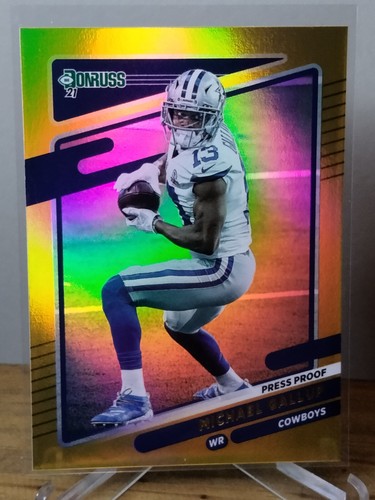 MICHAEL GALLUP 2021 Panini Donruss GOLD HOLO PRESS PROOF #192 Dallas ...