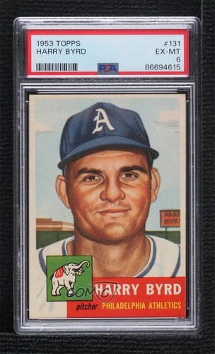 1953 Topps Harry Byrd (Bio Information is White) #131 PSA 6 Rookie RC ...