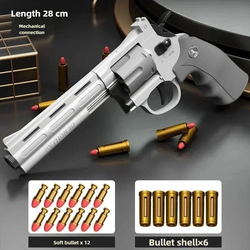 ZP5 357 Revolver Toy Gun Soft Bullet Pistol with Realistic Shell ...