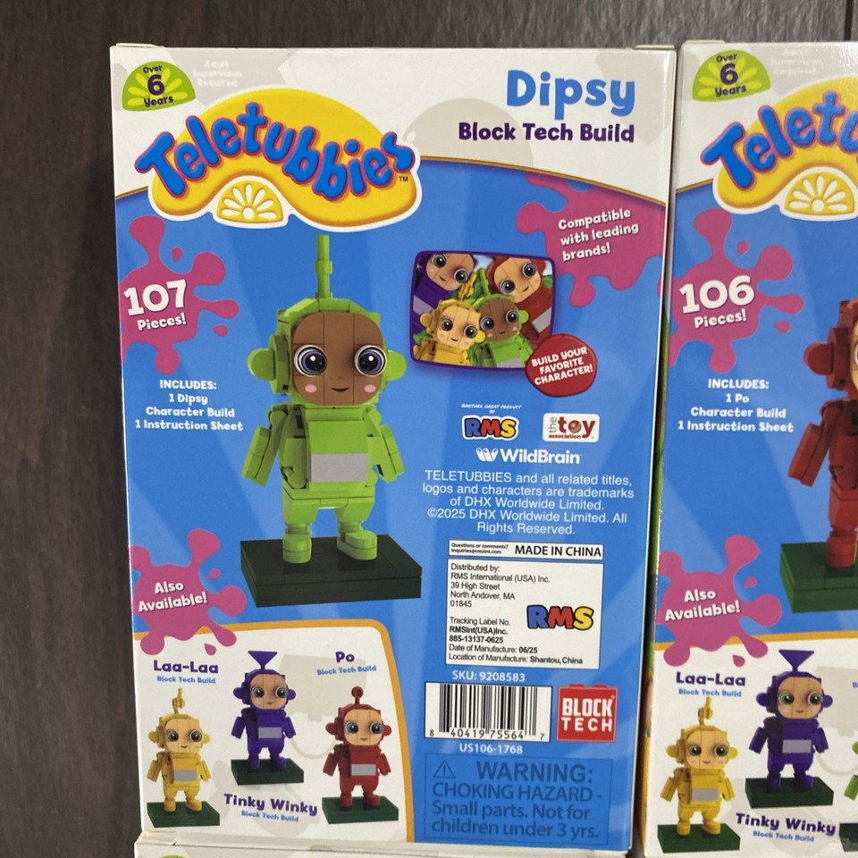 Teletubbies Block Tech Build Snap & Switch Brick Tinky Po Dipsy Laa-Laa ...