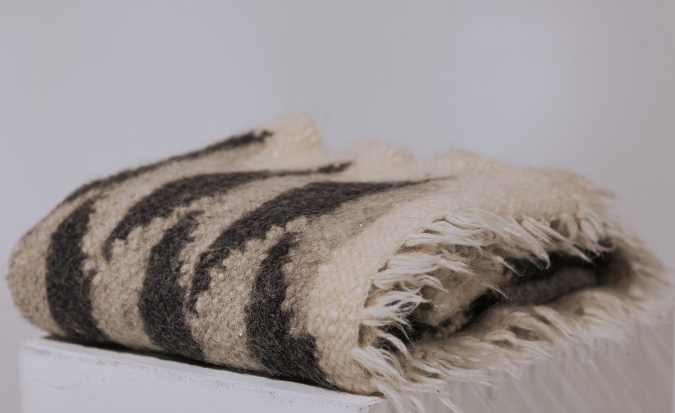 Handwoven 100% Wool Blanket – Ukrainian Sheep Wool Rustic Throw 60x83 ...