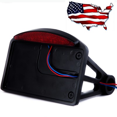 MOTORCYCLE SIDE MOUNT LICENSE PLATE LIGHT BRACKET LED FOR HARLEY ...
