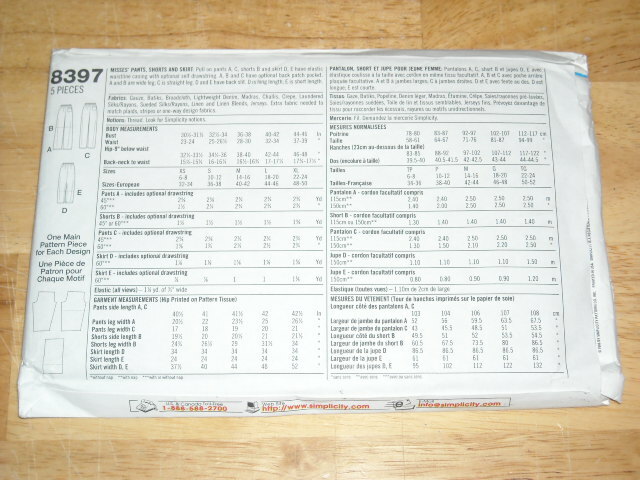 🌹 SIMPLICITY #8397-LADIES (1 HOUR) DRAWSTRING PANTS & SHORTS PATTERN ...