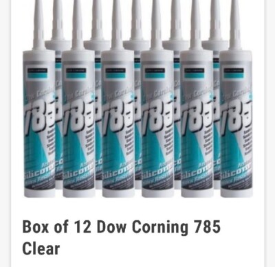 Box of 12 Clear DOW CORNING 785+ Bacteria Resistant Silicone Sealant ...