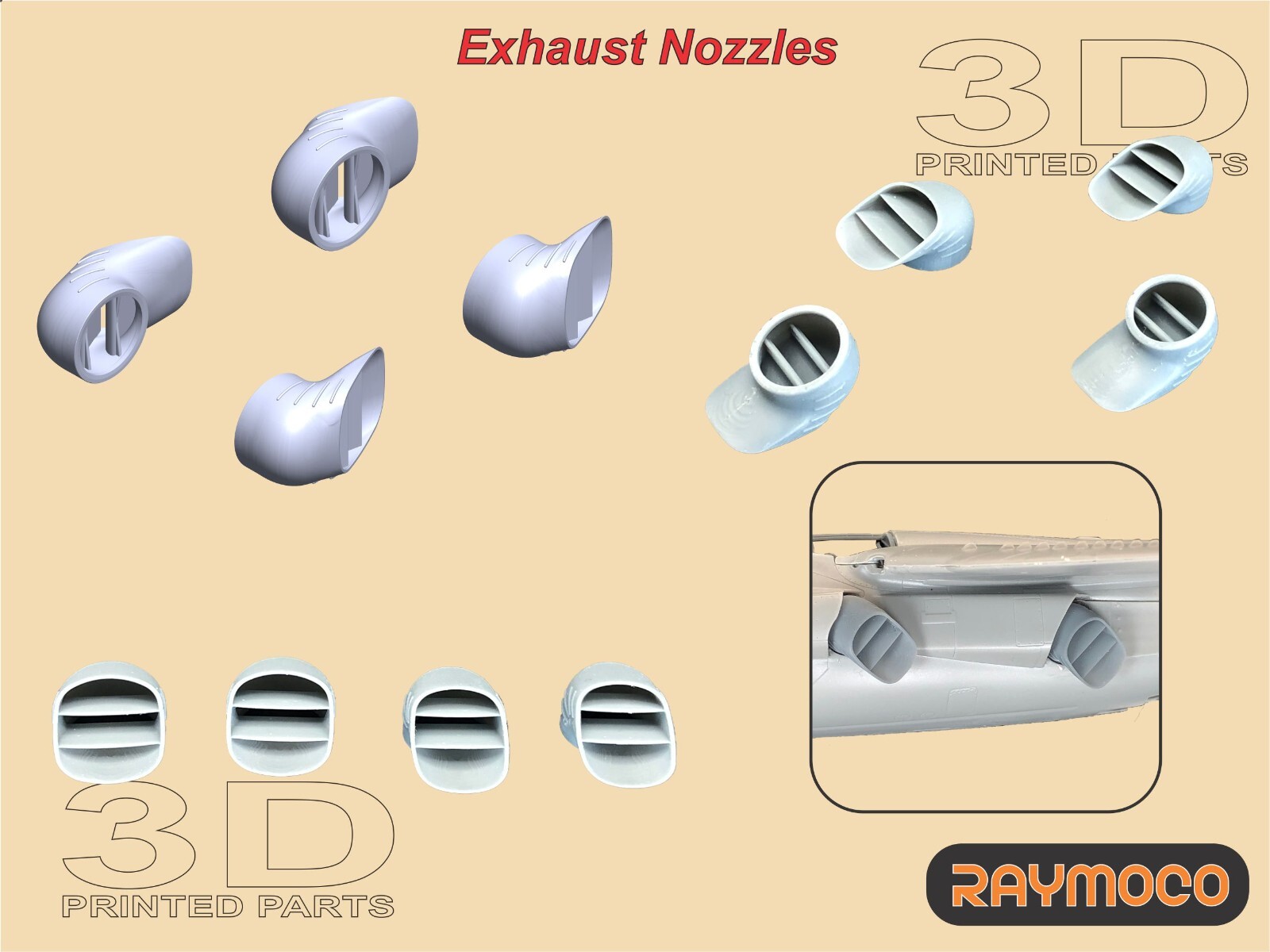 RAYMOCO R48.135.00 1/48 SEA Harrier FA2 Engine, Nozzles, Electronics ...