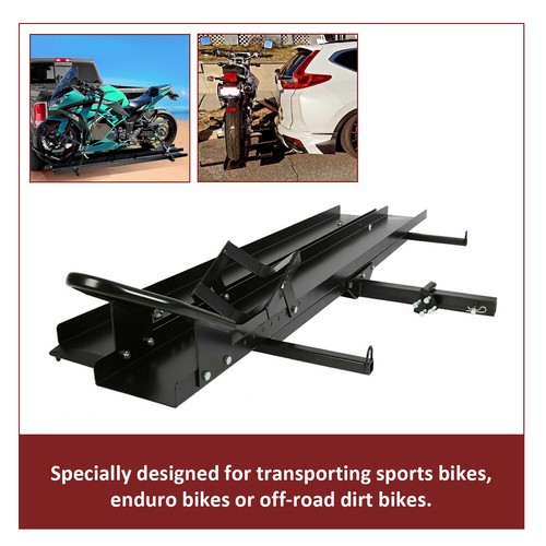 600 LBS Heavy Duty Motorcycle Carrier Dirt Bike Rack Hitch Mount Hauler ...