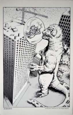 GODZILLA Print Jim Bradrick art 1988 Toho | eBay