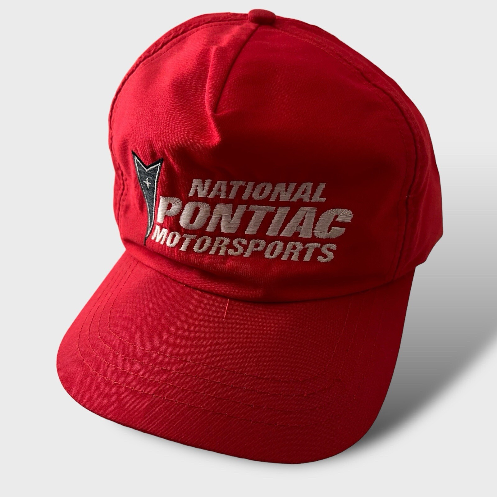 VINTAGE National Pontiac Motorsports Red Snapback Hat… - Gem