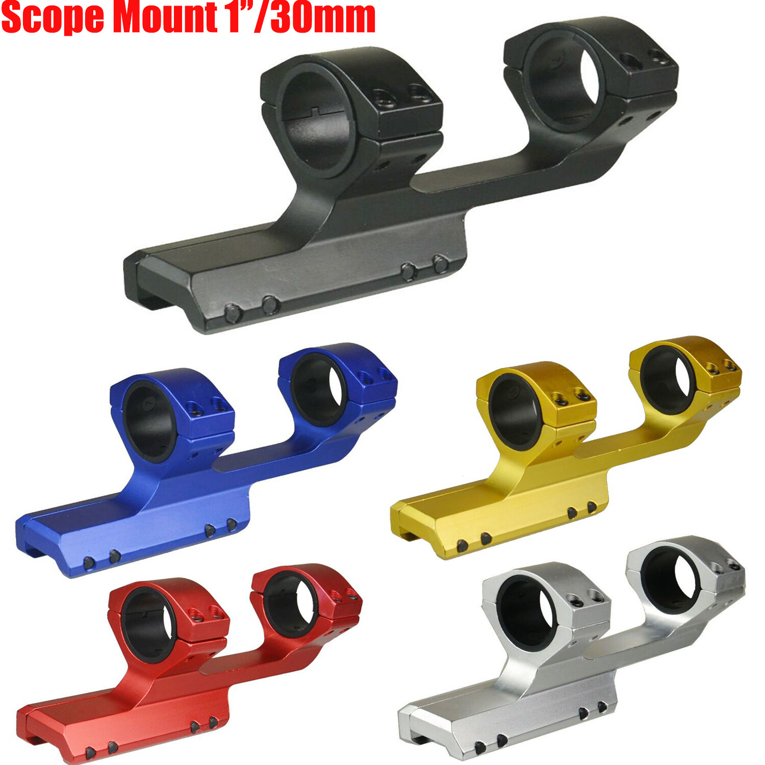 Aluminum 1"/30mm Offset Cantilever Picatinny Weaver Scope Mounts with ...