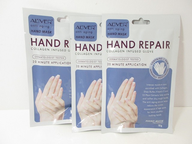 Aliver Anti Aging Hand Mask Collagen Infused Gloves. 5 Pack for sale ...