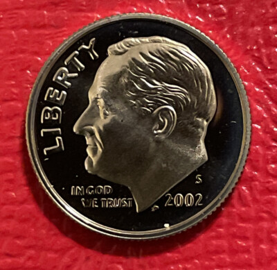 2002~ S Roosevelt Dime Gem Proof Clad Coin from US Proof Set US Mint ...