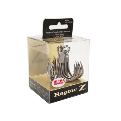 BKK Raptor-Z Treble Hook 6071-4X-HG Ultra Anti-Rust Anchor Fish Hook ...