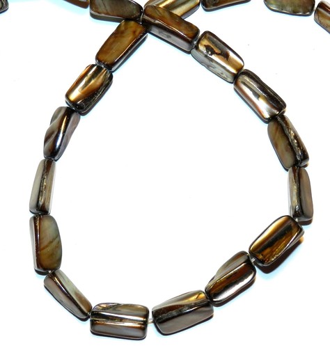 MP1821 Brown Large 12mm - 15mm Tri-Tip Nugget Mother of Pearl Shell ...
