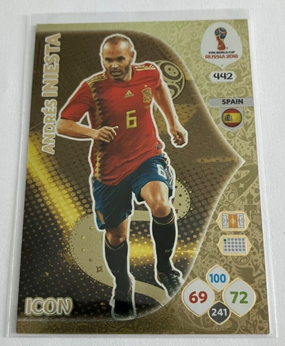 Carte Card Carta #442 ICON Andrés INIESTA Spain España PANINI Adrenalyn ...