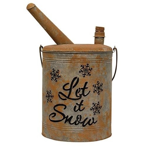 Let It Snow Gas Cans, Primitive Rustic Gas Cans, Rustic Winter Decor ...