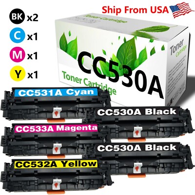 (5PacK,2BCMY) CC530A-3A 304A Toner Cartridge for CM2320fxi CP2025 ...