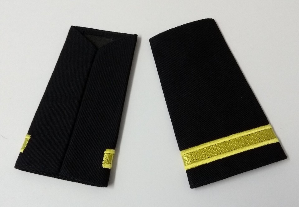 Officers Shoulder Slides 1 Bar Light Gold on Black Naval & Pilot ...