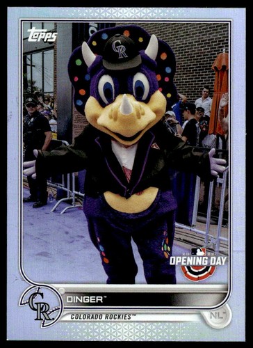 Dinger 2022 Topps Opening Day #M-7 Mascots Foil SN #/99 Rockies ...