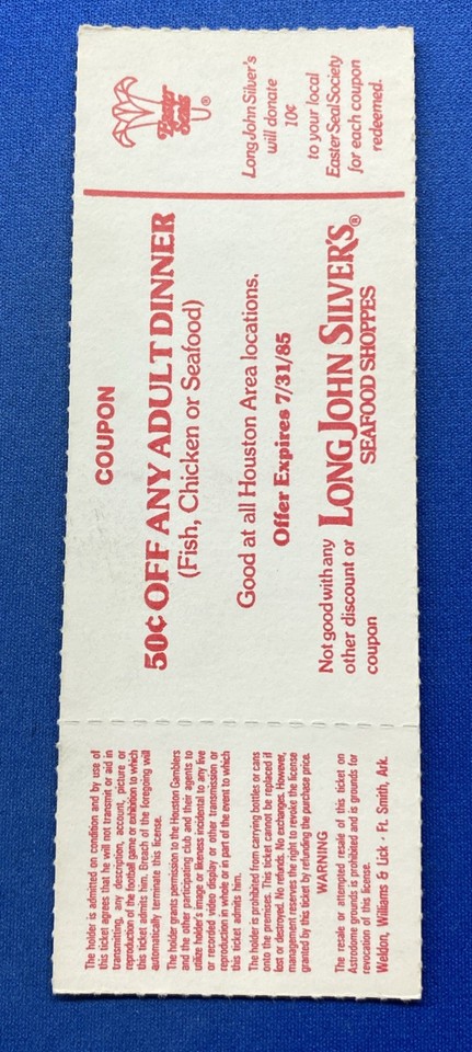 RARE 1985 USFL FULL UNUSED TICKET Houston Gamblers vs Baltimore Stars ...