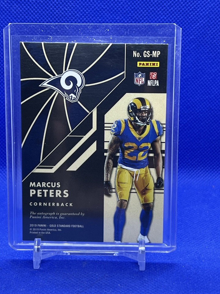 2019 Panini Gold Standard Marcus Peters Autograph Gold Strike 21/49 LA ...