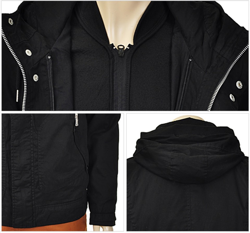 Codes Combine Mens Casual Detachable Jacket Liner Jacket Jumper Black ...