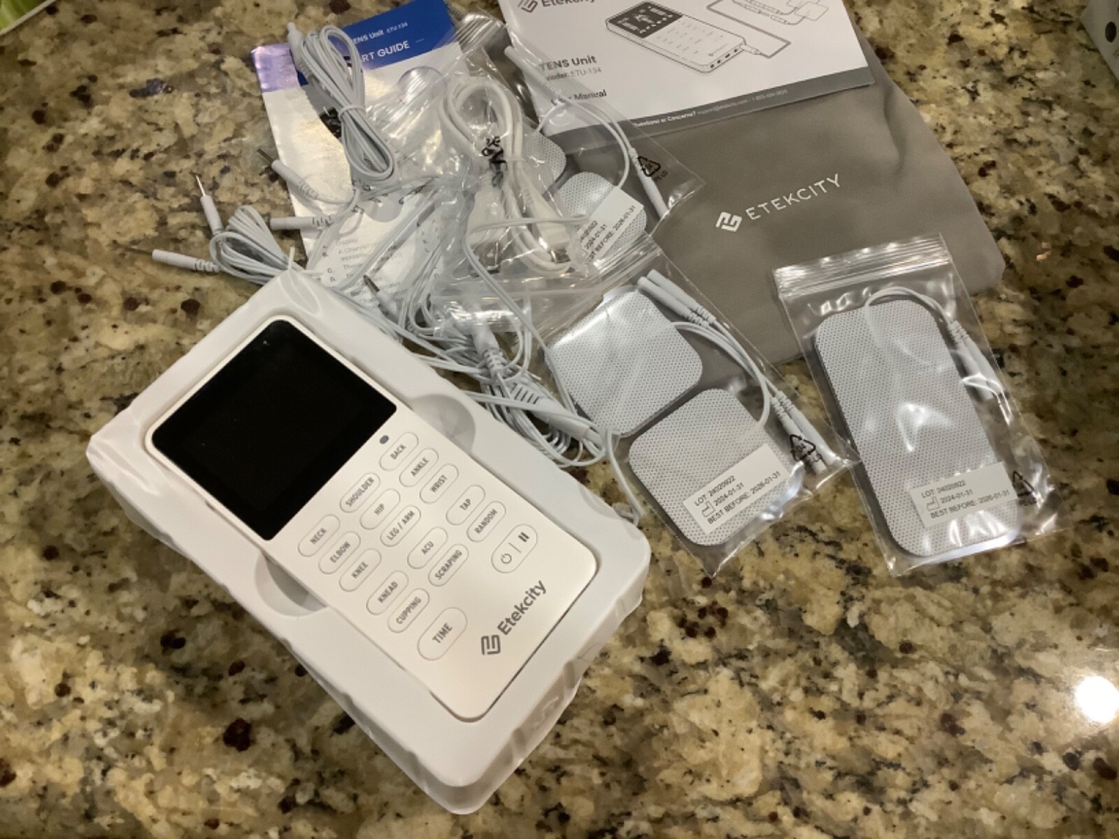 Etekcity TENS Unit Muscle Stimulator Machine with 4 Channels 8 ...