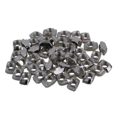 50 Pieces Steel Silver 20 Type European Standard Threaded T-Nut M5 ...
