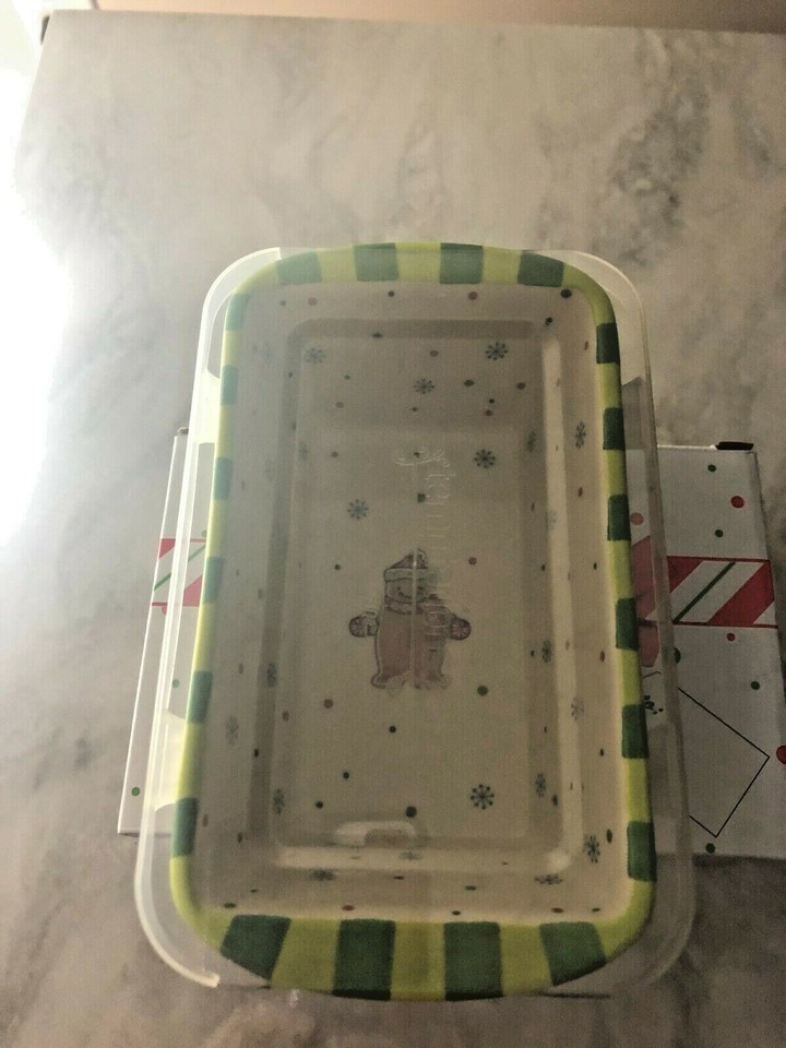 Temp-tations Mini 12 oz Stoneware Loaf Pan WINTER WHIMSY | eBay