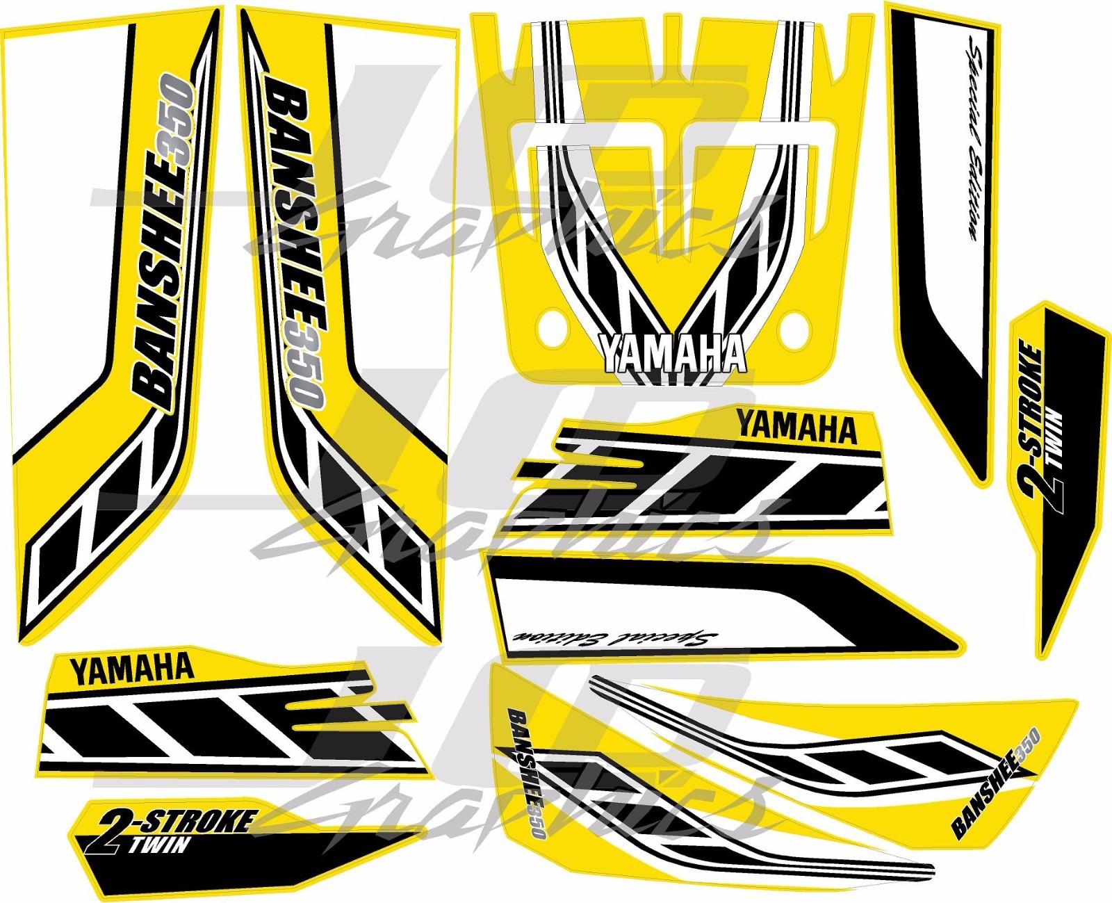 yamaha banshee full graphics kit special edition yellow | eBay