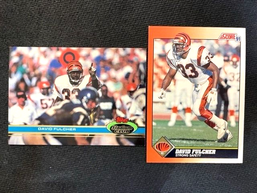NFL - David Fulcher 1991 Topps Stadium Club & 1991 Score Football ...