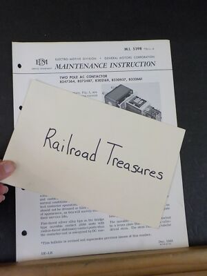 EMD Maintenance Instructions MI 5398 Rev A Two pole AC contactor | eBay