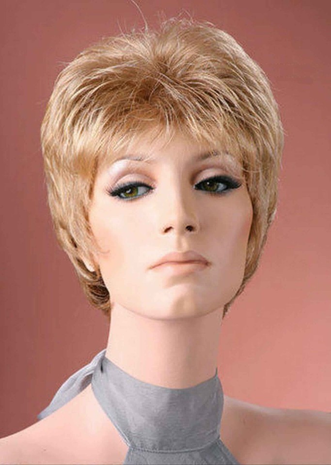 Ladies Short Wig Blonde Black Brown Wig Bob Pixie Boycut Wispy Fashion ...