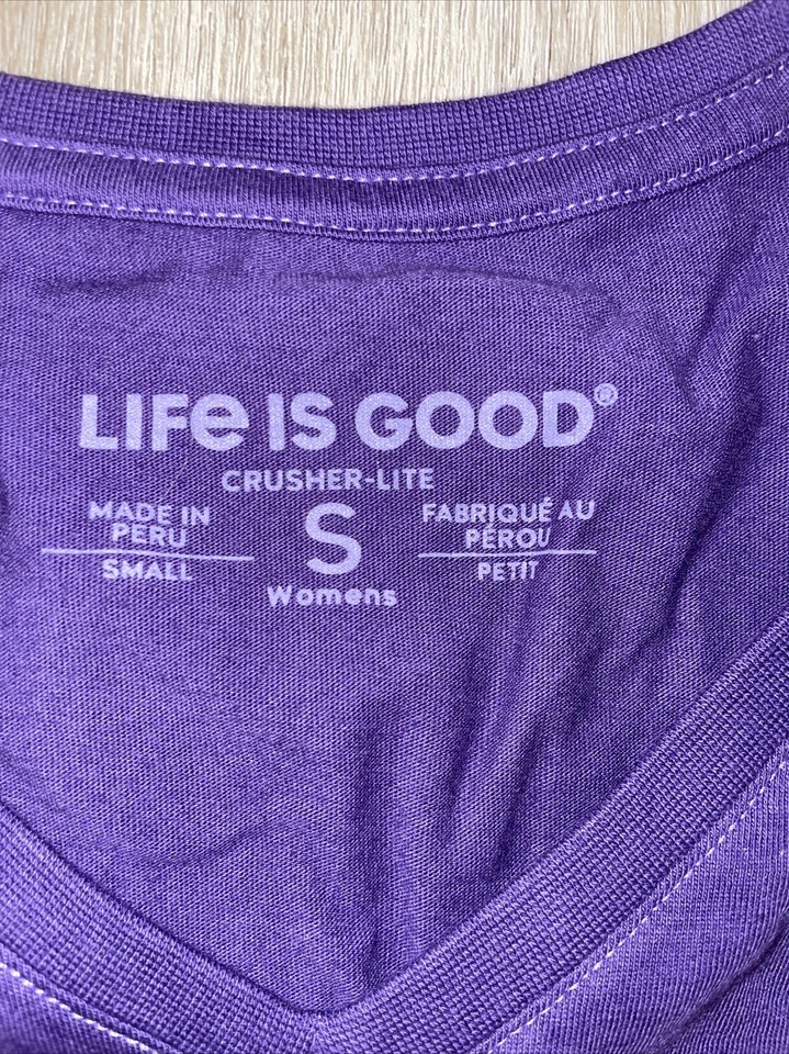 Life is Good. Women's Snowflake Long Sleeve Crusher Tee Violet Purple ...