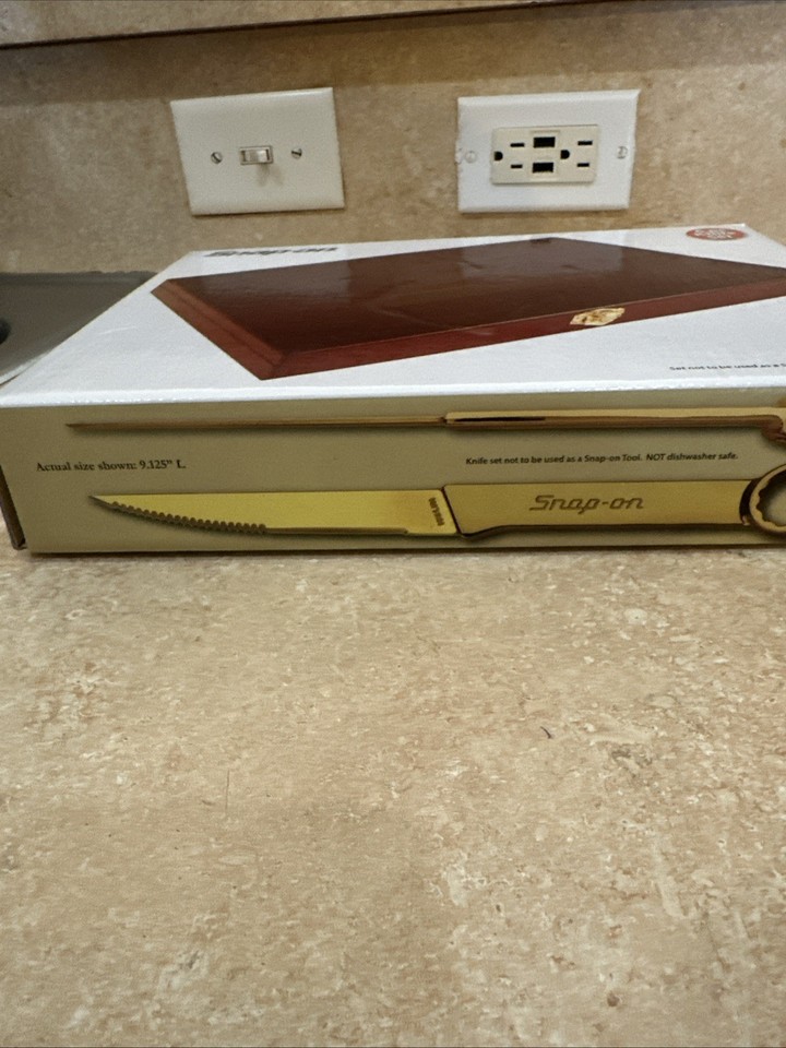 Snap-On Box Wrench 6 Piece Steak Knife Set in Collectors Box Gold-Color ...