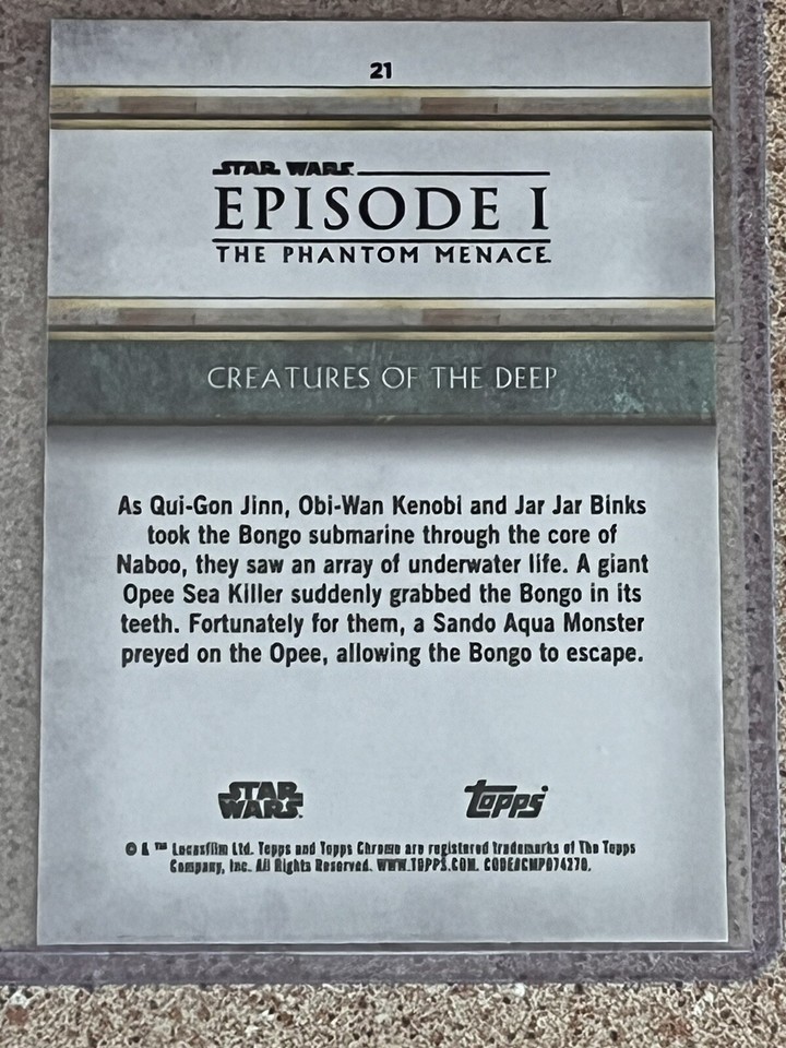 Creatures of the Deep Green /99 2024 Topps Sapphire Star Wars Phantom ...