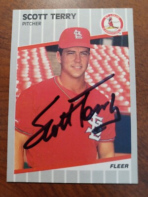 SCOTT TERRY 1989 Fleer # 464 autographed signed baseball card CARDINALS ...