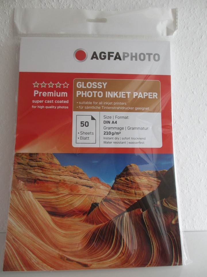 Agfa Photo Paper din A4 50 Sheets Sheet / 210g Glossy Paper AP21050A4 ...