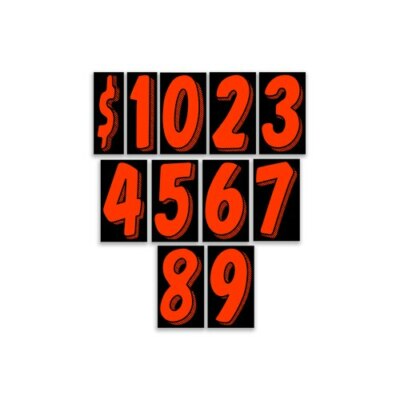 CAR DEALER WINDSHIELD STICKERS LARGE VINYL NUMBER DECALS 11 PACKS RED ...